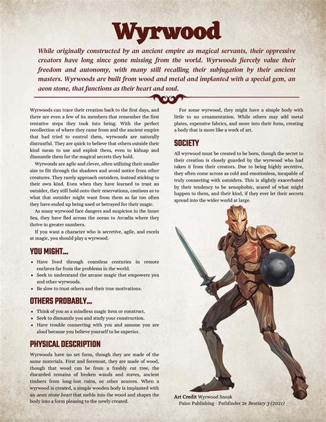 Wyrwood Ancestry Constructs Originally Made By An Ancient Empire To