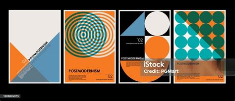 작품 포스터는 웹 배경 포스터 아트 디자인 잡지 전면 페이지 하이테크 인쇄 커버 아트 워크에 유용한 대담한 기하학적 모양의 벡터 추상적 인 동적 기호의 포스트 모던 영감을