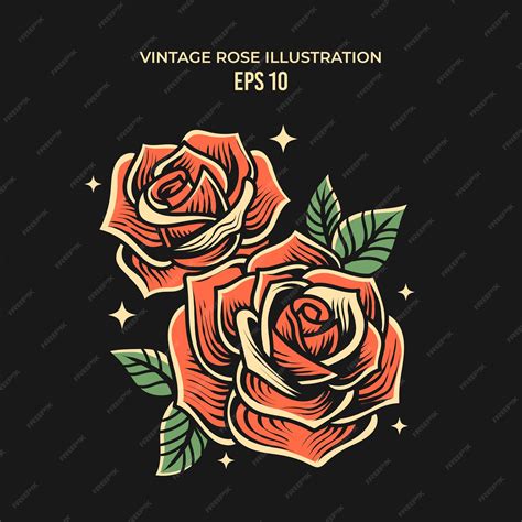 Premium Vector Hand Drawn Vintage Roses Illustration