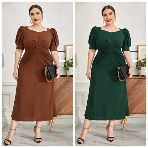 1187am Plain Maxi Plus Size Dress Fit To Xl Shopee Philippines
