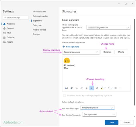 Create An Email Signature In Outlook Web Access Santa