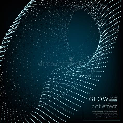 Array With Dynamic Particles D Technology Style Abstract Background Stock Vector