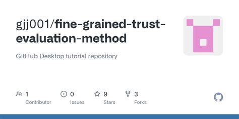 Github Gjj001fine Grained Trust Evaluation Method Github Desktop Tutorial Repository