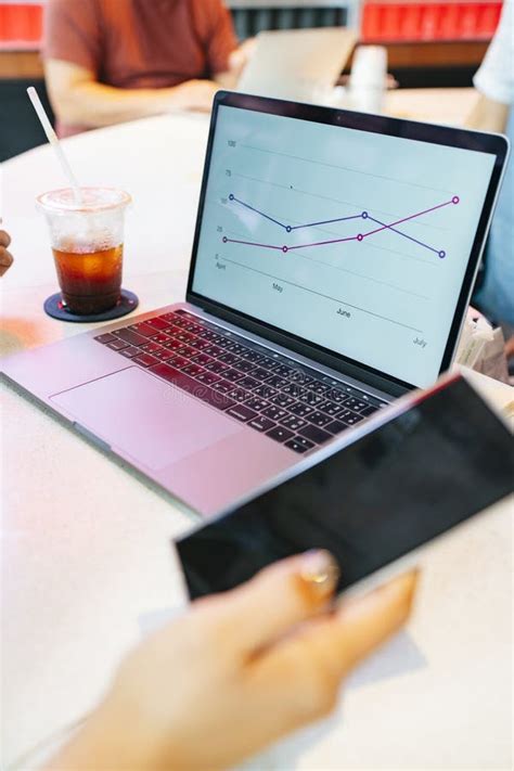 Graph Of Business Chart In Laptop Stock Photo Image Of Financial Natural