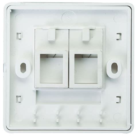 British Shuttered Angled Faceplate 2 Port Faceplate Latitude