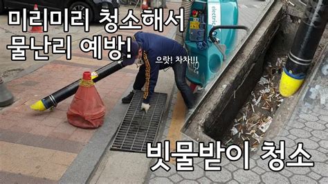 빗물받이 청소 강남구광진구강서 등담배꽁초 Youtube