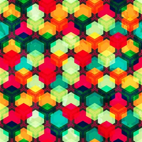 Premium Vector Bright Colored Grid Seamless Pattern