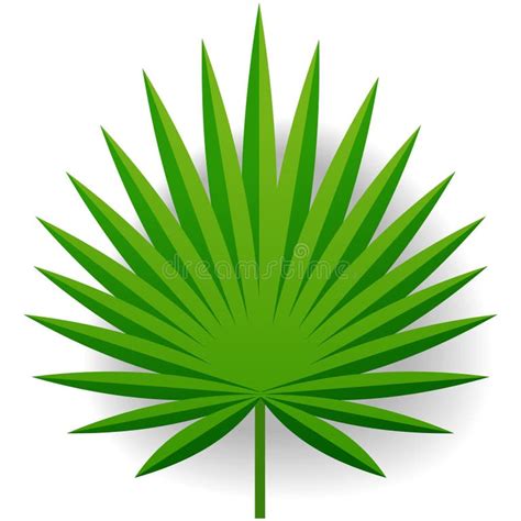 Palm Tree Leaf Vector Icon Isolated On White Stock Illustration