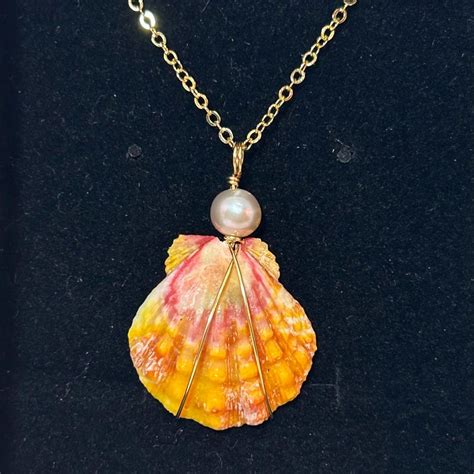 Sunrise Shell Necklace Etsy