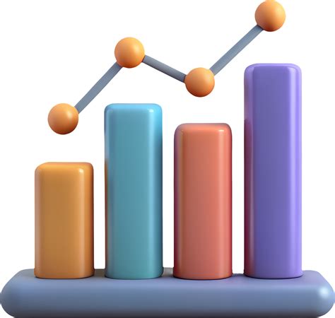 3d Minimalist Graph Icon Simple Bar Chart Or Line Graph Illustration