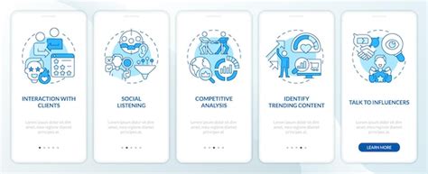 Premium Vector Trendspotting Steps Blue Onboarding Mobile App Screen