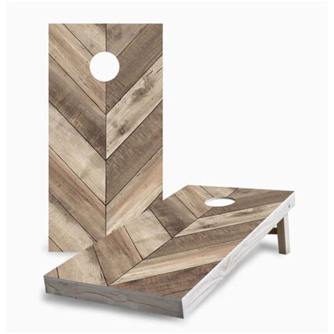 Diagonal Wood Plank Cornhole Boards Premier Equipment For Every