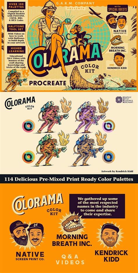 Colorama Color Kit Procreate Color Kit Screen Printing Halftone