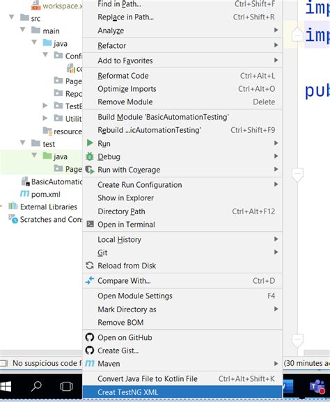 java create testng xml in intellij stack overflow