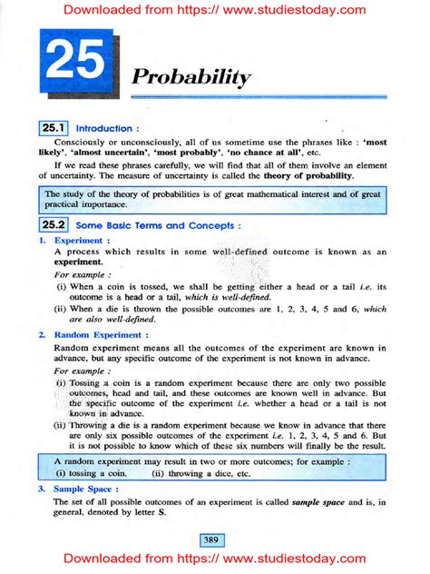 Icse Class 10 Bansal Maths Chapter 25 Probability Pdf