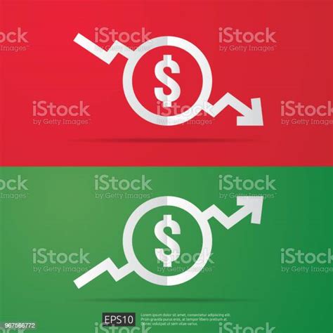 Dollar Increase Decrease Icon Money Symbol With Arrow Stretching Rising