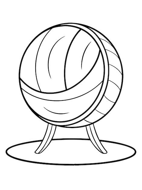 터 디자인으로 어린이와 성인을 위한 공 의자 컬러링 책 페이지 프리미엄 Ai 생성 벡터