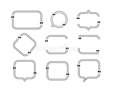Quote Box Frames Set Isolated Bubble Speech Comment Message Reference