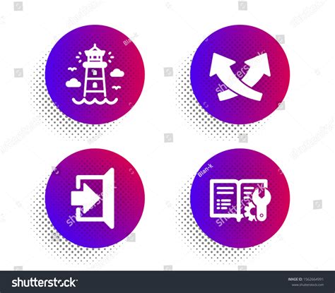 Intersection Arrows Exit Lighthouse Icons Simple Stock Vector Royalty