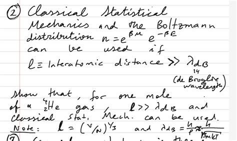 Solved Classical Statistical Mechanies And The Boltzmann Chegg