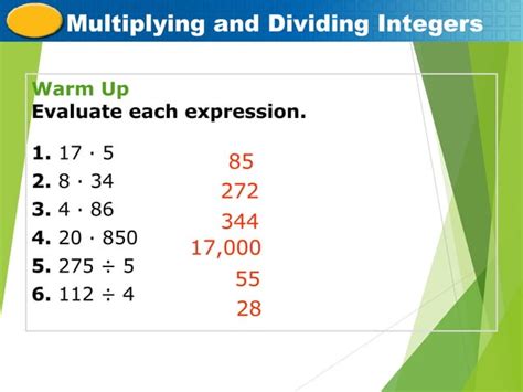 Multiply And Divide Intergers 1 Ppt