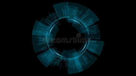Hud Holographic Animation Hologram Circle Futuristic Blue Spinning Around Stock Video Video Of