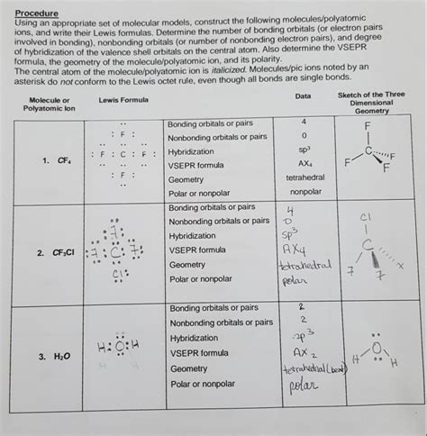 Solved Procedure Using An Appropriate Set Of Molecular