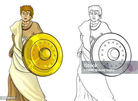 흰색 배경에 로마 또는 그리스 고대 캐릭터 전사 또는 검투사만화 스케치 장면 일러스트 검투사에 대한 스톡 벡터 아트 및 기타 이미지 검투사 고대의 고풍스런 Istock