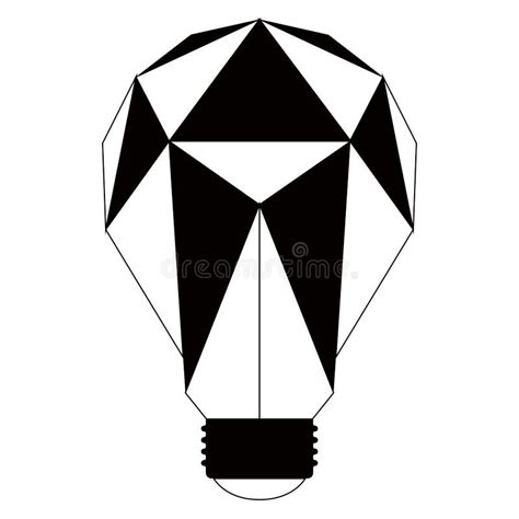 Geometric Lightbulb Silhouette Stock Vector Illustration Of Design