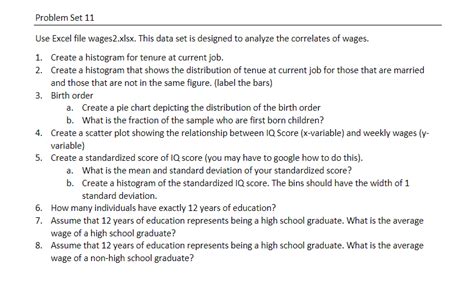 use excel file wages2 xlsx this data set is designed