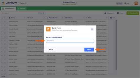 How To Send Forms In Jotform Tables