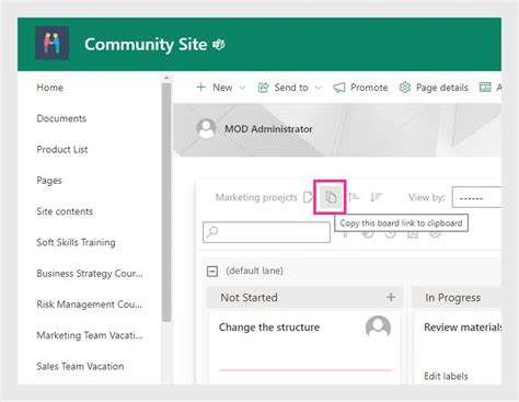 adding kanban board in the quick launch menu