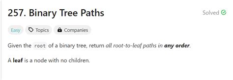 【leetcode】做题家之257 Binary Tree Paths 开发调优 Linux Do