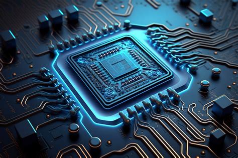 premium photo circuit board with chip ai technology generated image