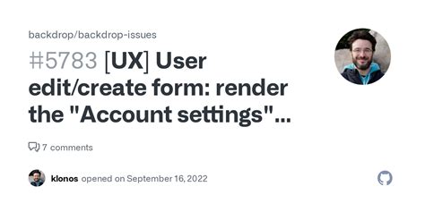Ux User Editcreate Form Render The Account Settings Fieldset As