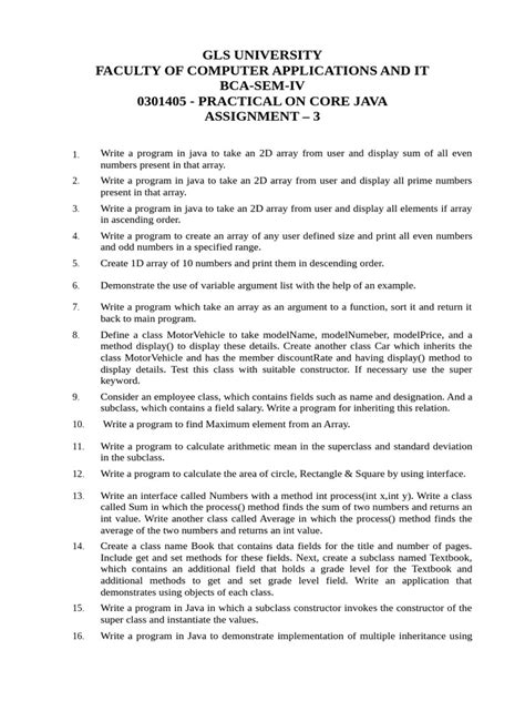 Unit 3 Practical Assignment Pdf Class Computer Programming Method Computer Programming