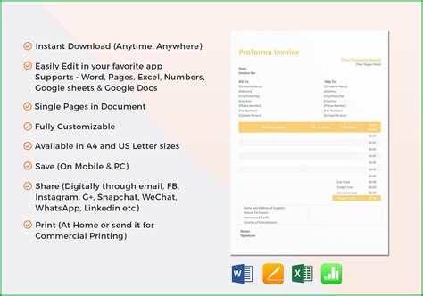 Numbers Invoice Template Free