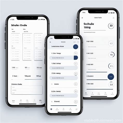 University Class Schedule Mobile App Design Stable Diffusion Online