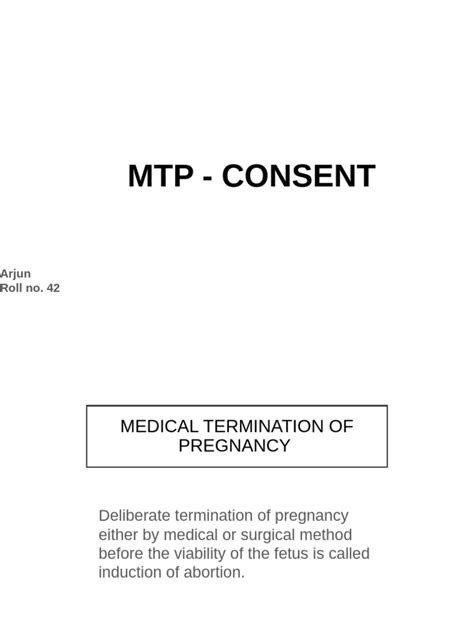 Mtp Consent Arjun Pdf