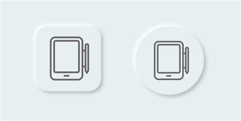 Tablet Line Icon In Neomorphic Design Style Device Signs Vector Illustration 23870071 Vector