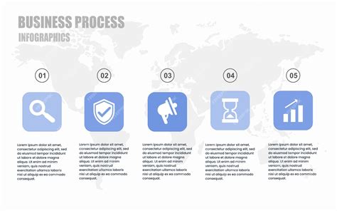 인포 그래픽 디자인 템플릿입니다 프레젠테이션 다이어그램 배너를 위한 5단계 비즈니스 프로세스 프리미엄 벡터