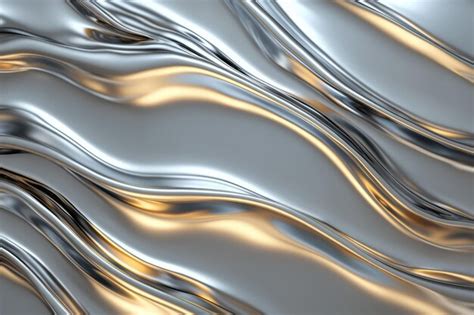 Flowing Metallic Abstract Background Premium Ai Generated Image