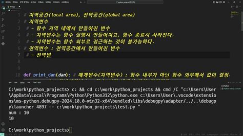 24 08 21 파이썬 기초 27강 지역변수 매개변수 전역변수 Youtube