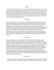 Resistors In Series And Parallel Lab Summary Docx Objective The Objectives For This Experiment
