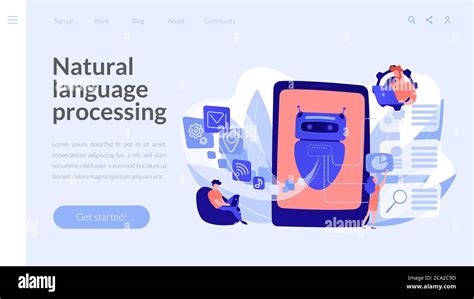 Natural Language Processing Concept Landing Page Stock Vector Image