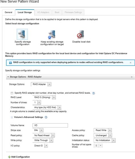 Defining Local Storage Xclarity Administrator Docs Lenovo Docs