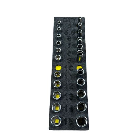 Snap On Style 1 4in Drive Metric Socket Foam Set 5 15mm Cttools