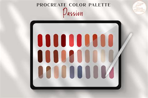 Red Procreate Color Palette Valentine Procreate Color Swatches By Olya Haifisch Thehungryjpeg