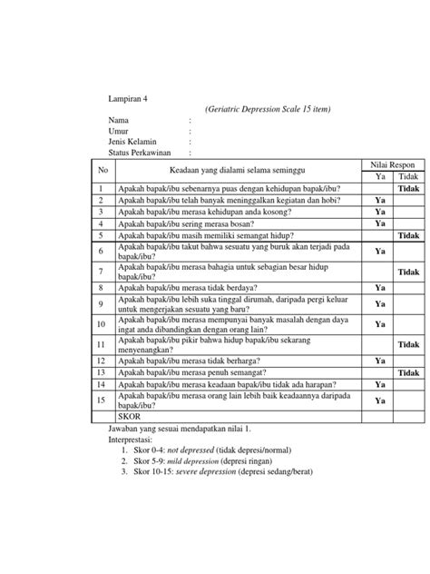 Kuesioner Gds 15 Items Pdf