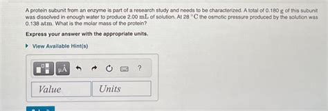 solved a protein subunit from an enzyme is part of a